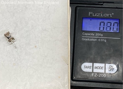 14K White Gold Round Cut Diamond Single Stud Earring 5.8mm 0.80g | eBay