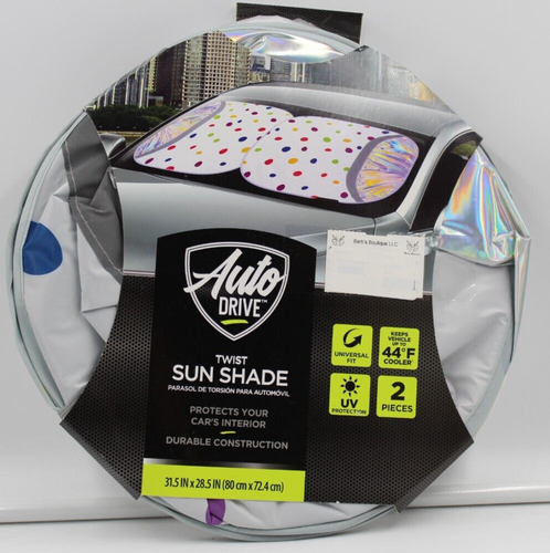 Auto Drive Twist Windshield Sun Shade Protect Interior Hologram Poka ...