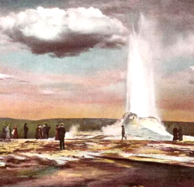 Castle Geyser Yellowstone National Park Haynes No. 129 Type C, Upper ...