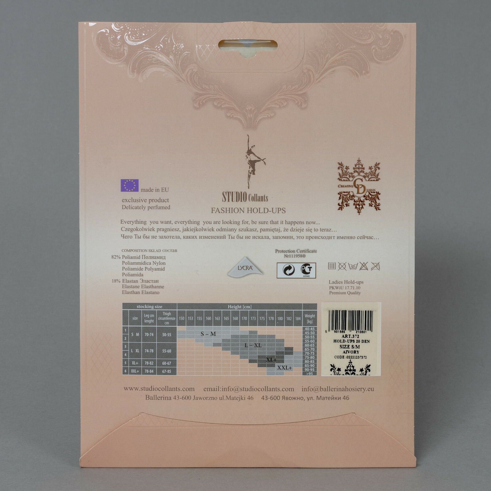 Studio Collants Art.372 Hold Ups, Ivory, Size S/M | eBay