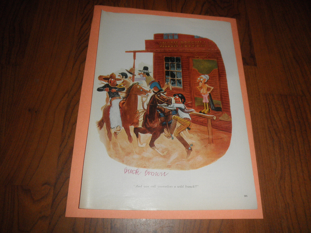 Vintage BUCK BROWN CARTOON- " HORNY GRANNY SCARE WILD BUNCH"" -Original ...