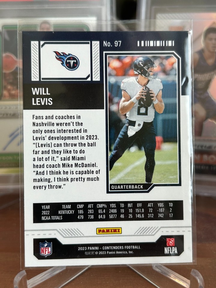 2023 Panini Contenders Will Levis Rookie Season Ticket Hobby Mojo RC 97 ...