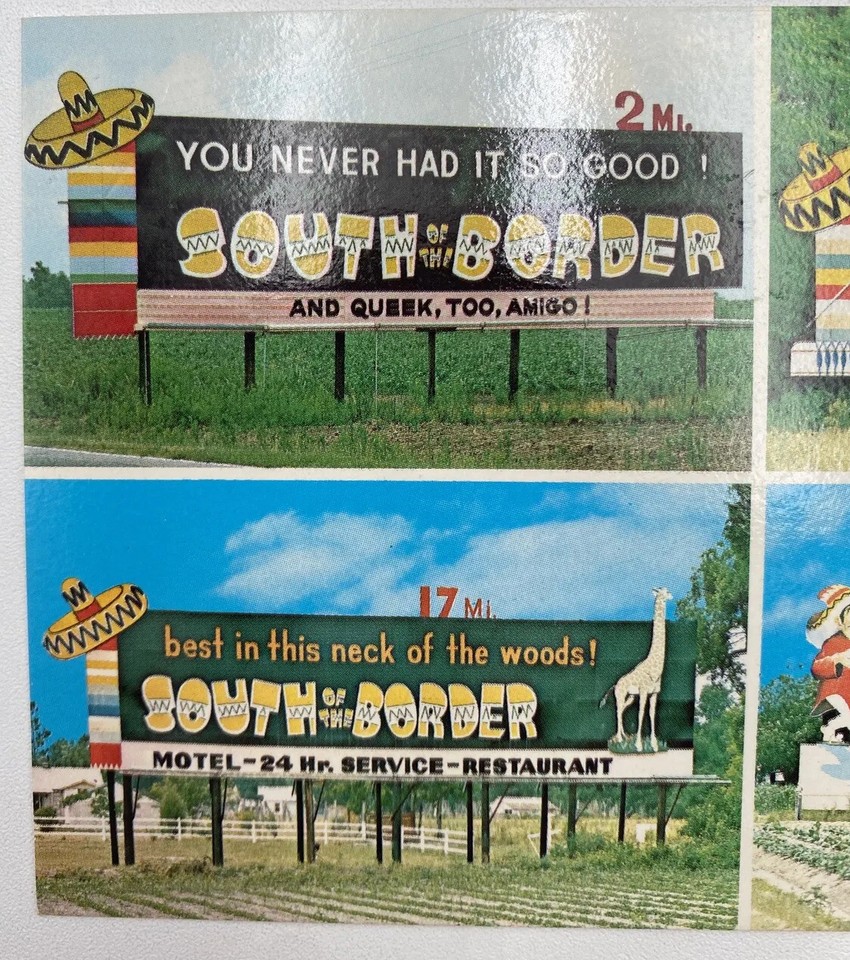 Postcard SC South Of The Border Signs Interstate 95 South Carolina | eBay
