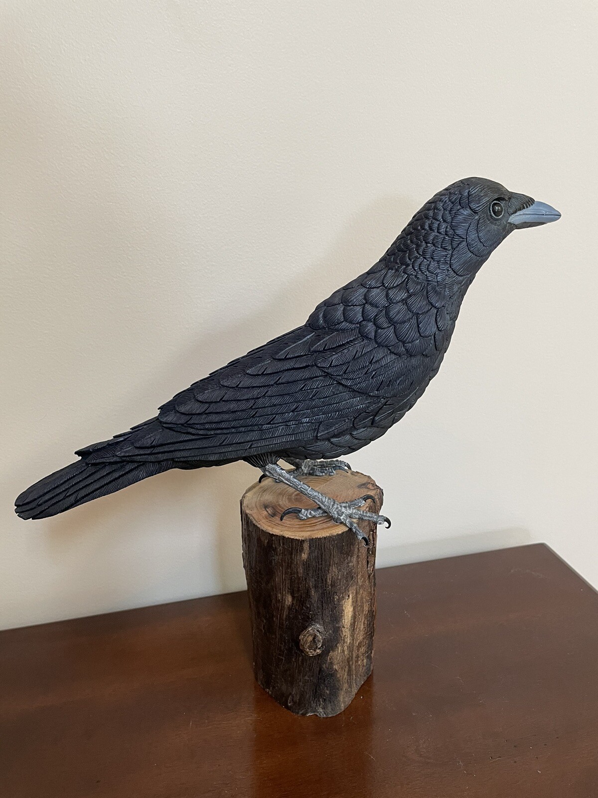 American Crow Wood Carving Hand Carved Life Size Crow, like a Raven | eBay