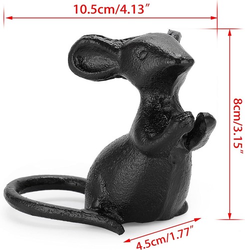 OwnMy 2 Cast Iron Cute Mouse Figurine Sculpture Black Mice Statues ...