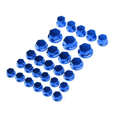 Set 30 Blue Motor Engine Water Pump Body Screw Nut Bolts Caps Covers 5 ...