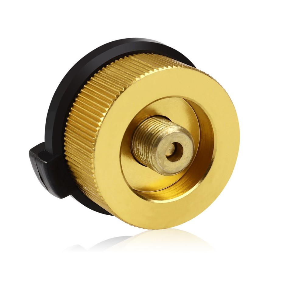 Gas Bottle Adaptor Canister Adapter Portable Camping Copper Nozzle ...