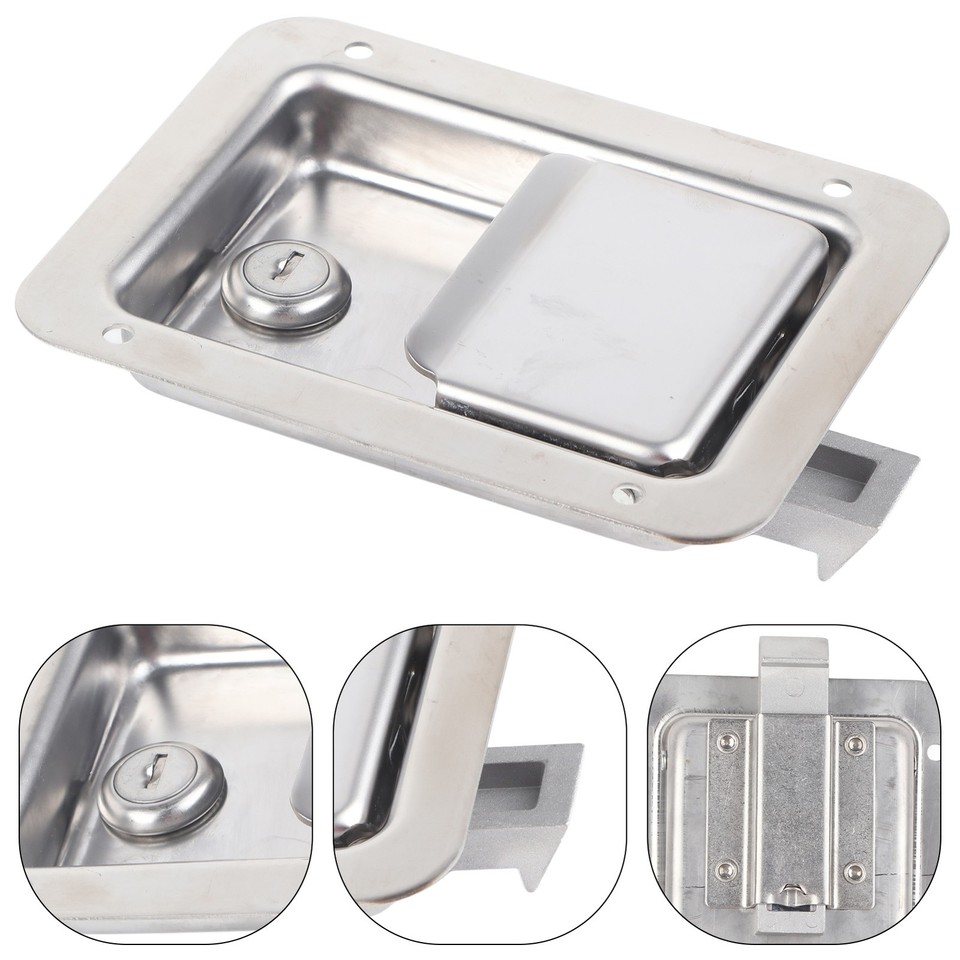 Flush Mount Paddle Door Latch Weatherproof Toolbox Lock With 2 Keys For ...