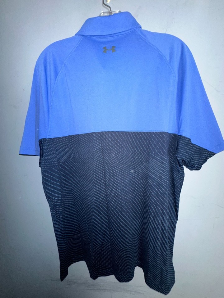 Under Armour Men’s XL Loose Heat Gear Polo Shirt Blue Classic Logo ...
