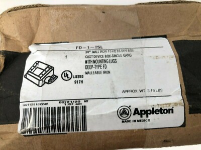 Appleton FD-1-75L 3/4" Hub 1-Gang Shallow Box W/Lugs | eBay