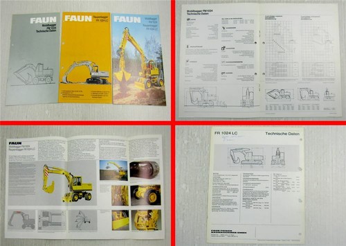 3 Prospekte Faun Mobilbagger FM FR 1024 LC technische Daten von 1980 ...