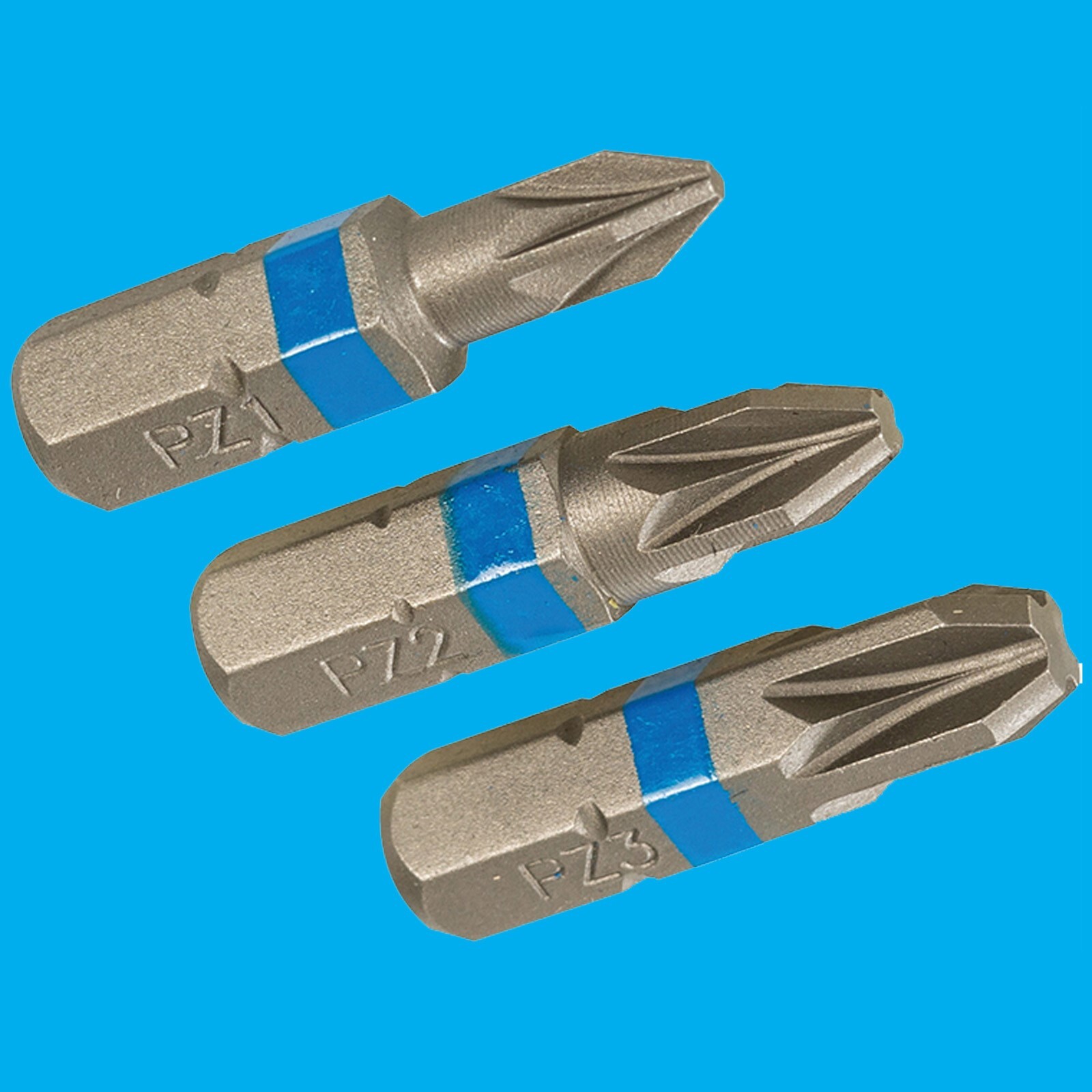 2x S2 Schraubenzieher Bit Set 3pc PZ1 PZ2 PZ3 0.6cm Sechskant Drive ...