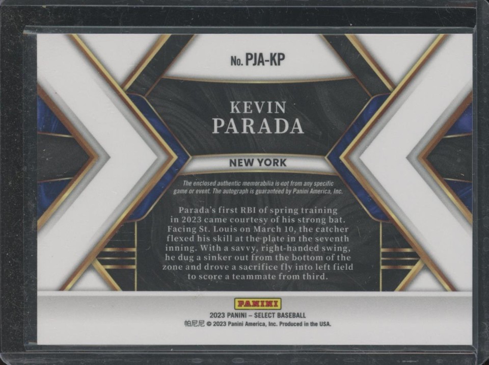2023 Panini Select KEVIN PARADA RC Rookie Patch Auto Mets MWI29 | eBay