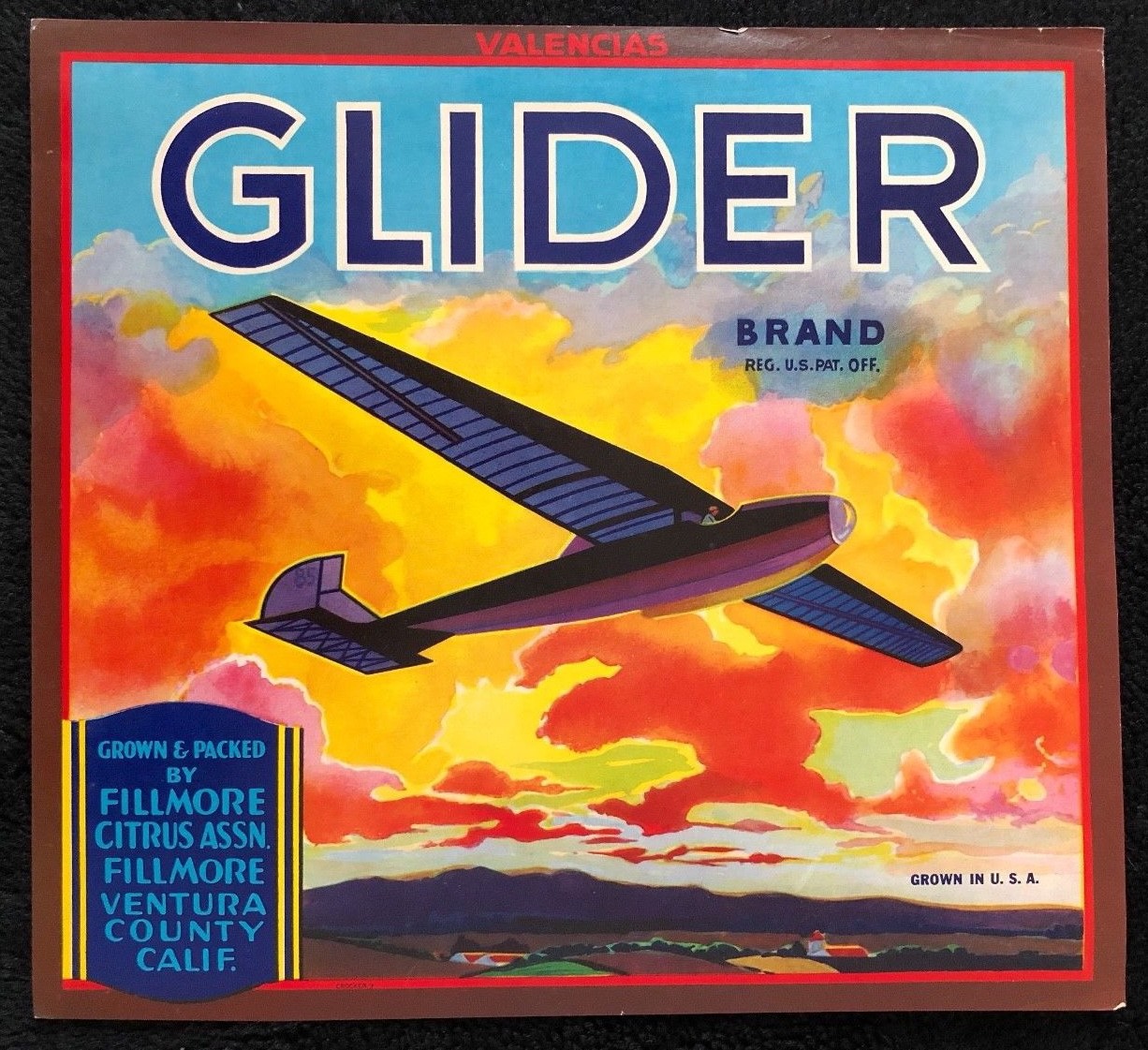 GLIDER BRAND FILLMORE CITRUS ASSOCIATION | eBay