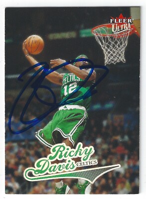 RICKY DAVIS BOSTON CELTICS SIGNED CARD CAVALIERS TIMBERWOLVES HEAT ...