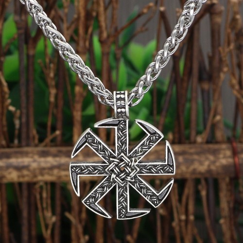 Vintage Kolovrat Slavic Amulet Pendant Necklace Norse Viking Jewelry ...