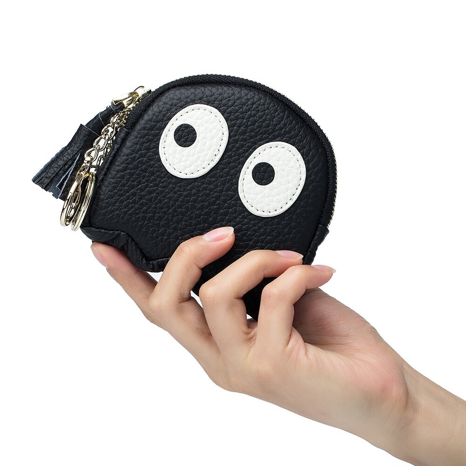 Cartoon Ghost Cute Genuine Leather Coin Purse Mini Change Pouch with ...