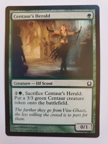 MTG Magic The Gathering Card Centaur's Herald Creature Elf Scout Green ...