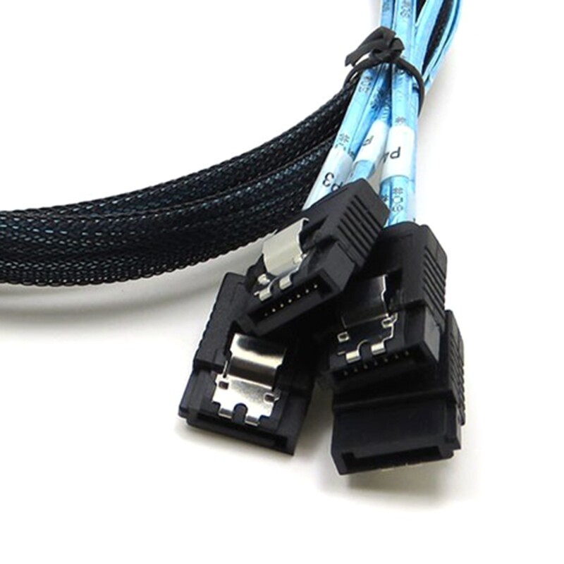 Connectors Mini SAS SATA Cable 1M SAS SFF-8087 to 4 SATA Cable 12Gbps ...