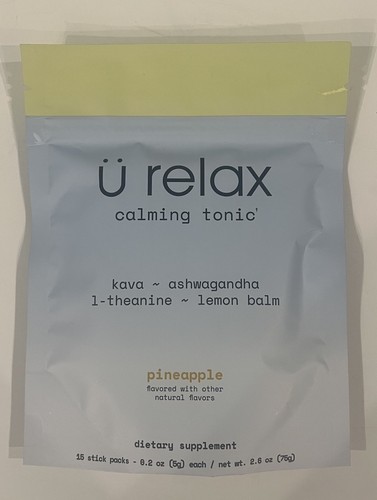 5 SINGLE Packets U Relax Calming Tonic ALL PINEAPPLE Flavor Calm Nerves ...