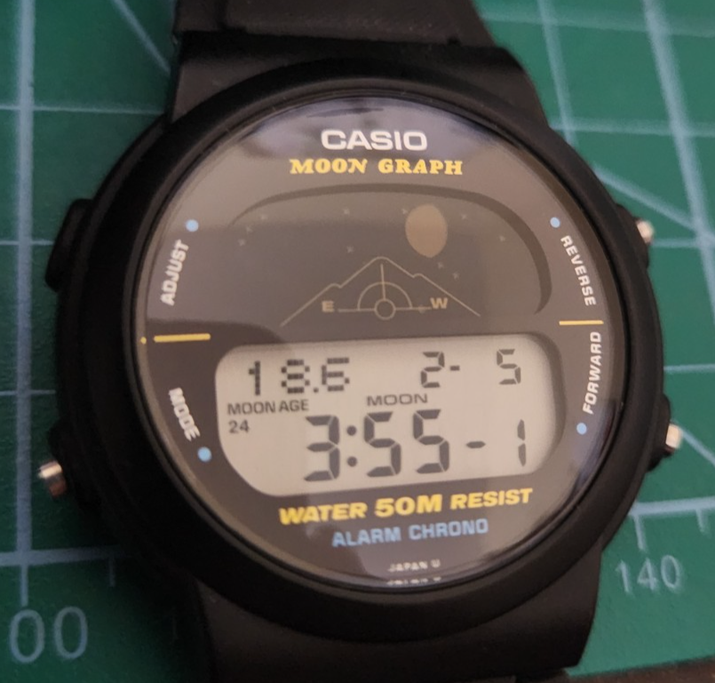Casio GMW-15 Module 832 - Rare and Collectible Moon Phase Vintage Watch ...