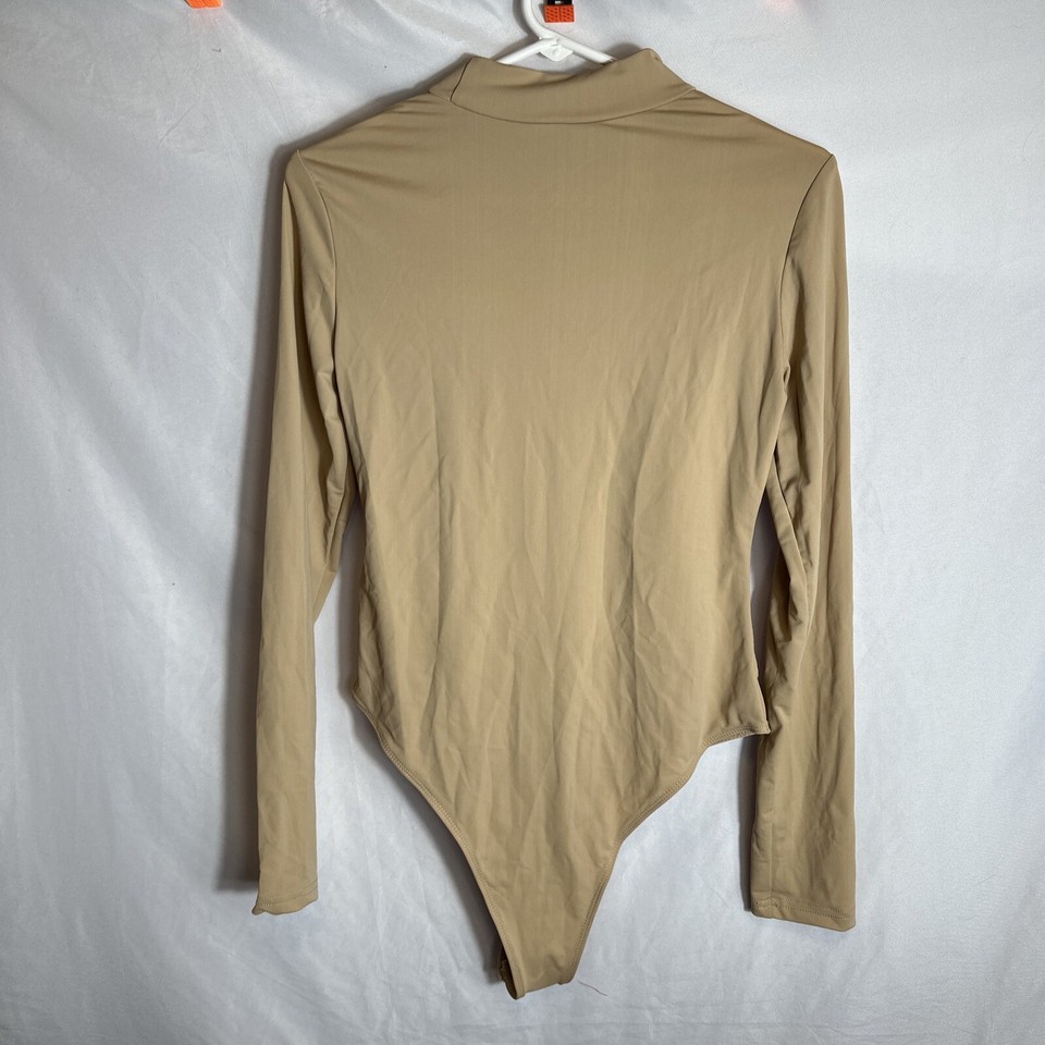 SheIn Women’s High Neck Sleeve Tan Large Peek A Boo Bodysuit NWT | eBay