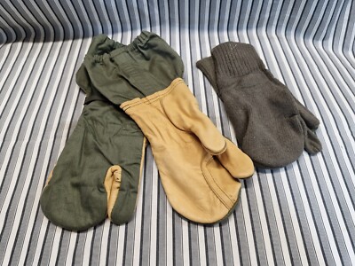 US Army Cold Weather Mitten Shell Trigger Finger And Liner -OD Green ...