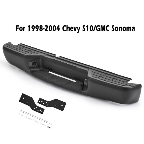 For 1998-2004 Chevy S10 GMC Sonoma Rear Bumper Assembly Black GM1101103 ...