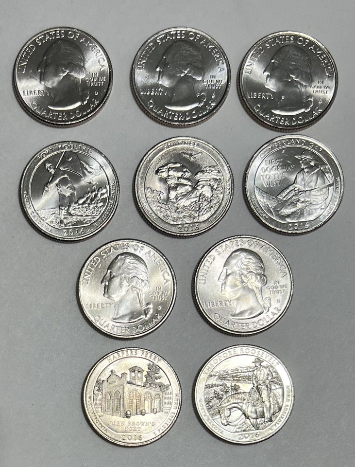 2016 Nat Park Quarter Set Complete 10 Coins P&D - from UNCIRCULATED ...