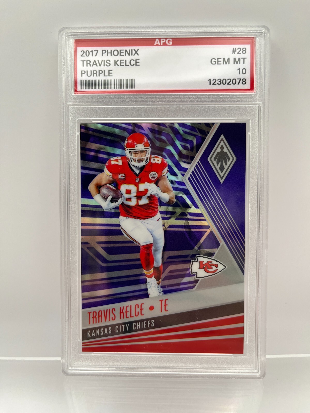 Travis Kelce 2017 Phoenix Purple #28 SP 050/149 Chiefs APG Grade Gem ...