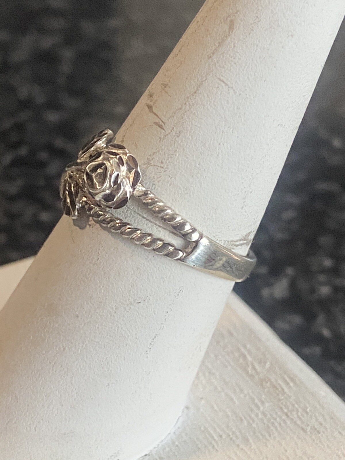 Vintage Avon Rose Flower Sterling Silver Ring - Size … - Gem