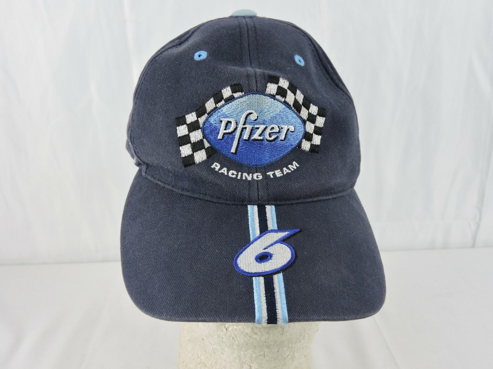 Pfizer Racing Team Ball Cap Blue Trucker Hat Snap Back 6 Mark Martin ...