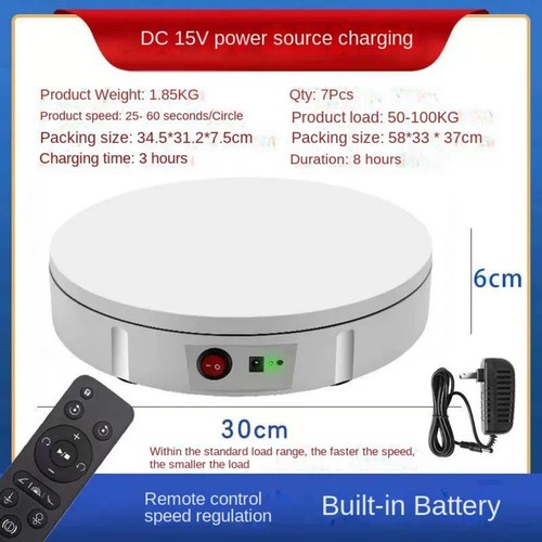 30CM Motorised Rotary Table Photo Display Stand with Remote Speed ...