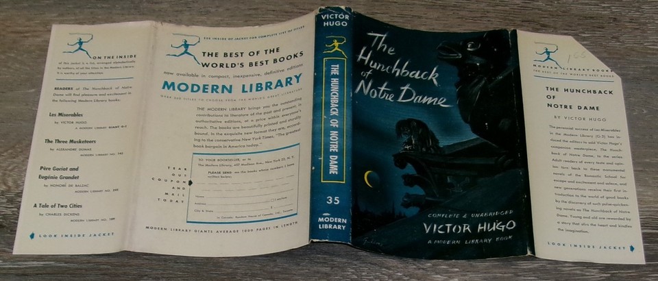 MODERN LIBRARY Victor Hugo Hunchback of Notre Dame #35 w/dj | eBay