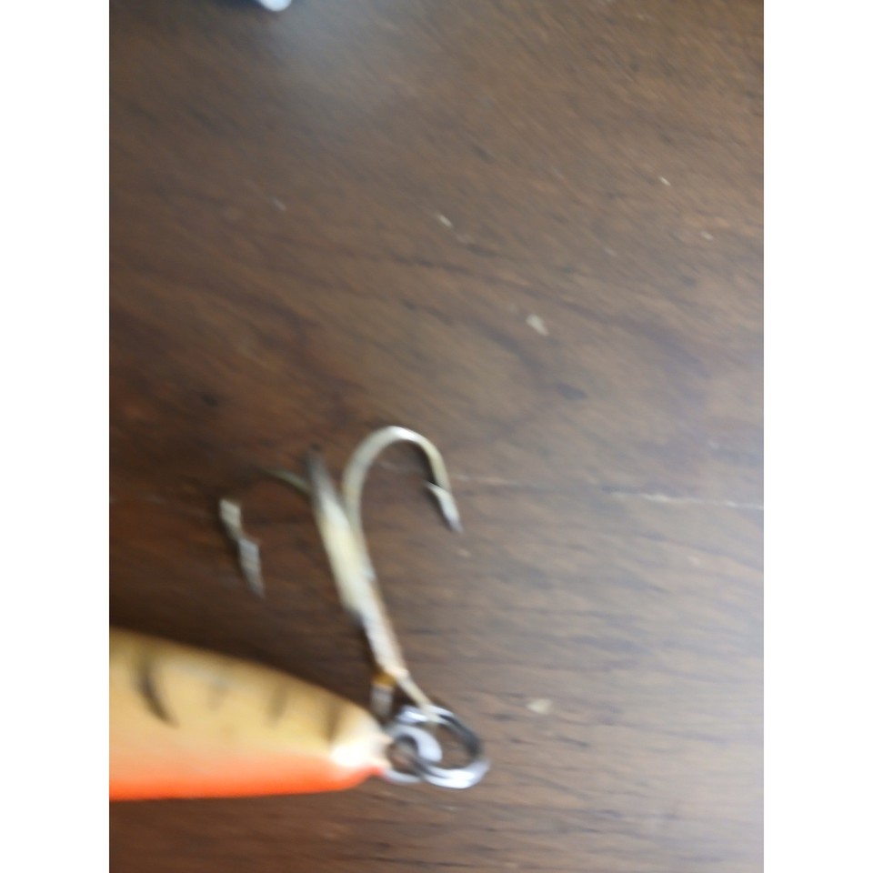 Vintage Grandma Fishing Lure Jerkbait Tiger Stripe Orange Topwater | eBay