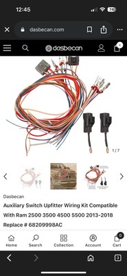 Auxiliary Switch Upfitter Wiring Kit | eBay