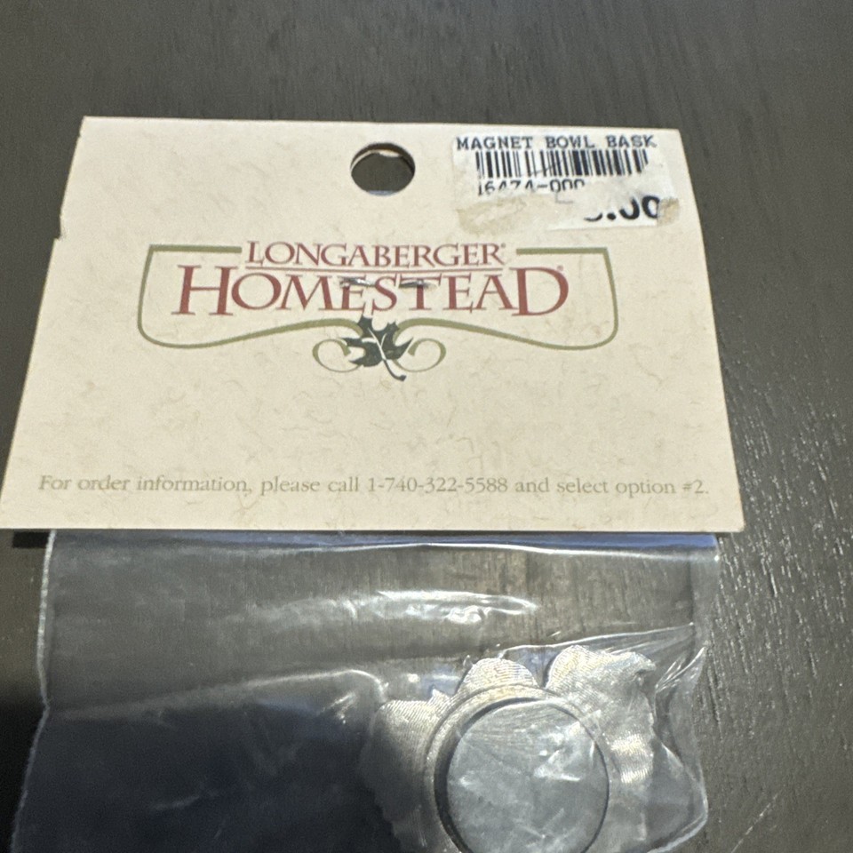 Longaberger Finishing Touches Pewter Magnet Bowl Basket Rare HTF New in ...