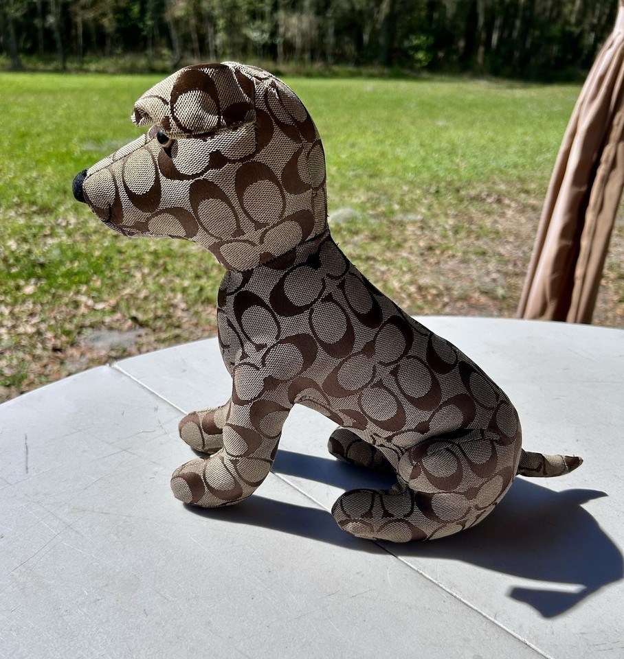 Coach Brown Signature Monogram Stuffed Jack Russell Collectible Dog ...