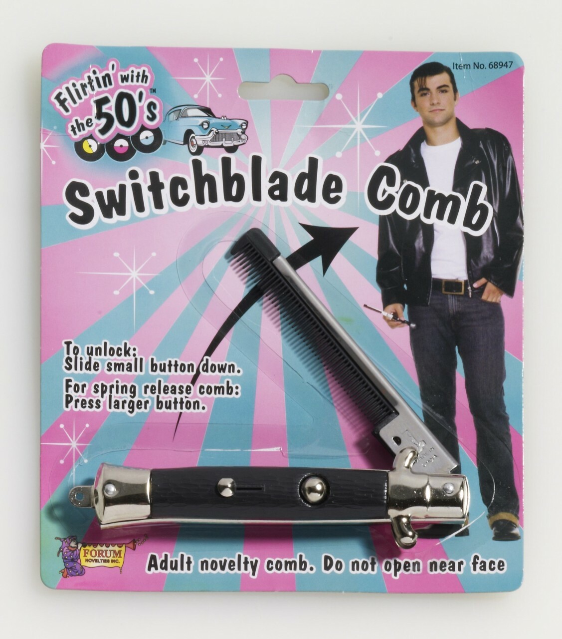 Switchblade Comb Black Spring Action 50's Greaser Guy Costume Accessory ...