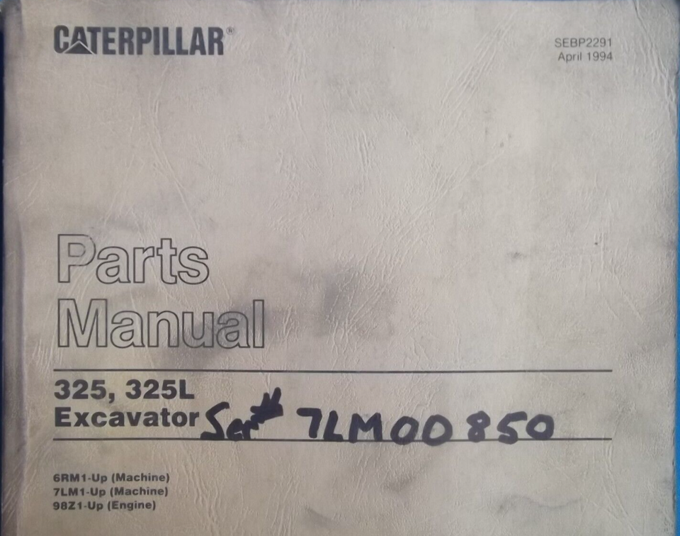 CAT CATERPILLAR 325 325L EXCAVATOR PARTS MANUAL BOOK S/N 6RM 7LM | eBay