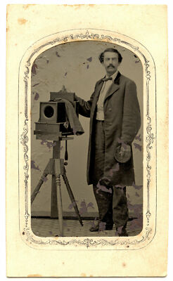 Antique Tintype Photo of Connecticut Photographer Posing with His ...