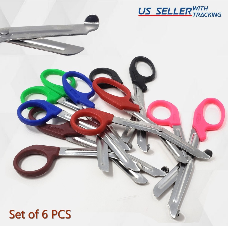 6 Paramedic EMT Trauma Shears Nurse Scissors Set 5.5" First Aid Rainbow ...