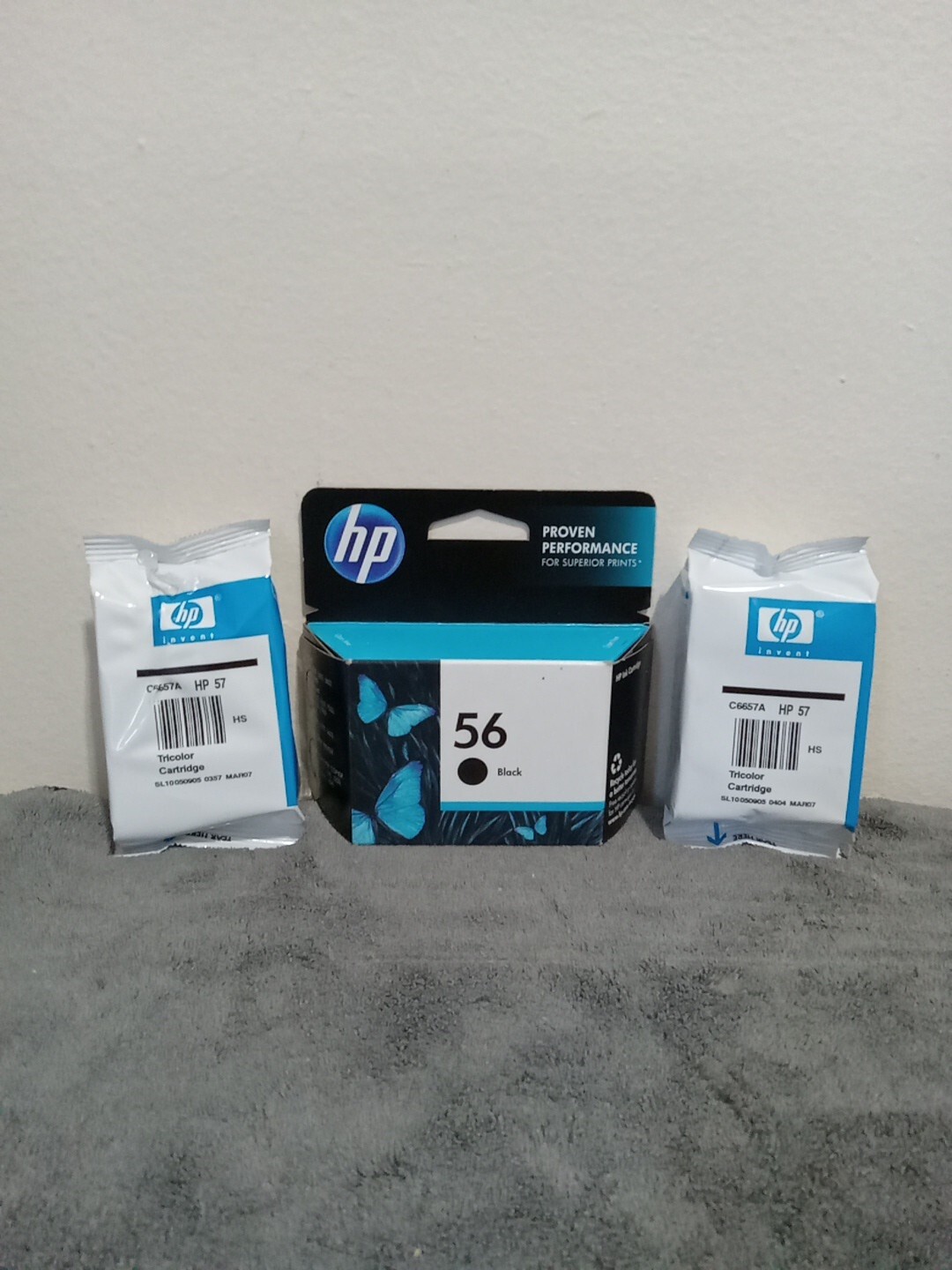 HP C6656AN Genuine Ink Cartridge HP 56 Black Ink and (2) HP 57 Tri ...