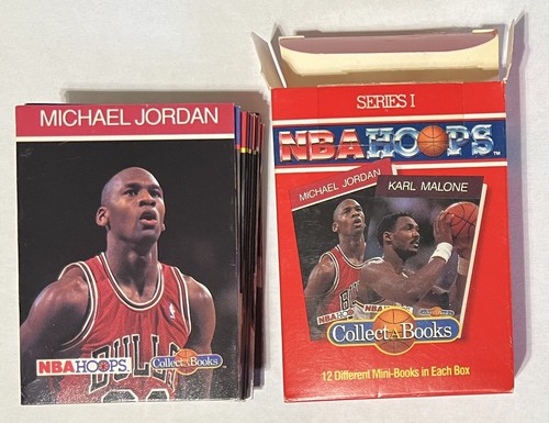 1990 NBA HOOPS Collect A Books Series 1 - 12 Mini-Books Michael Jordan ...