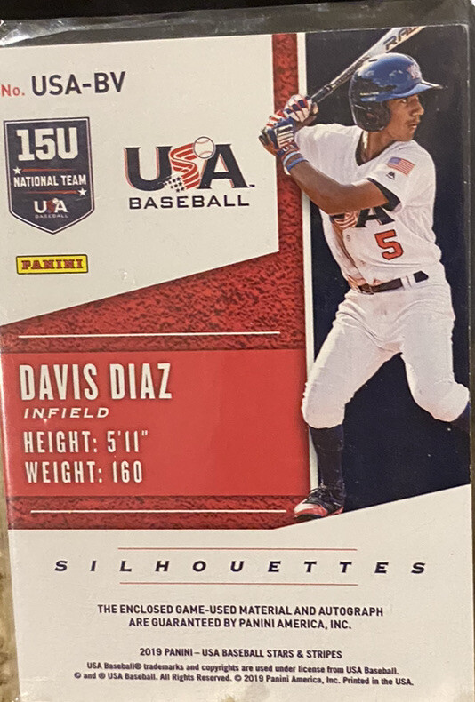 15u National Team Usa Baseball Davis Diaz patch 84/199 | eBay