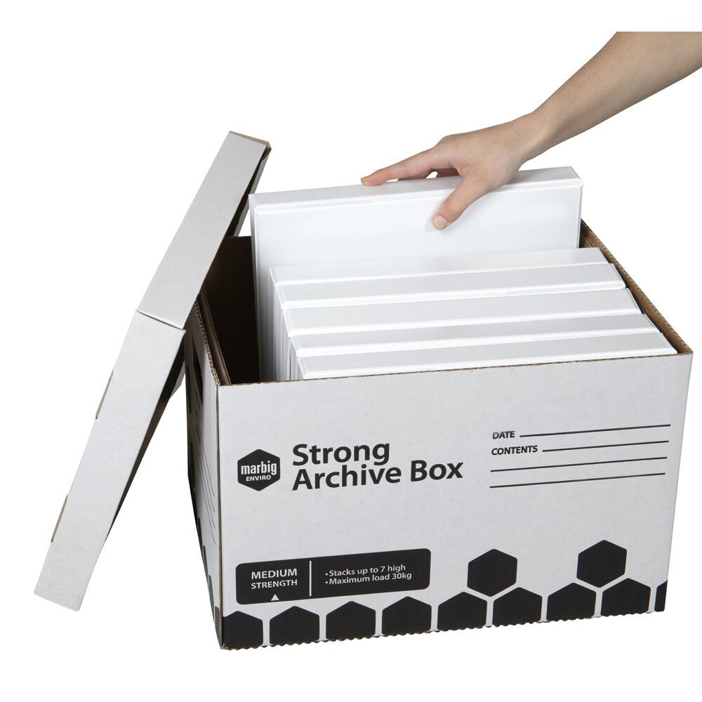 4PK Marbig Strong 42cm Archive Box/File/Filing Storage Document ...