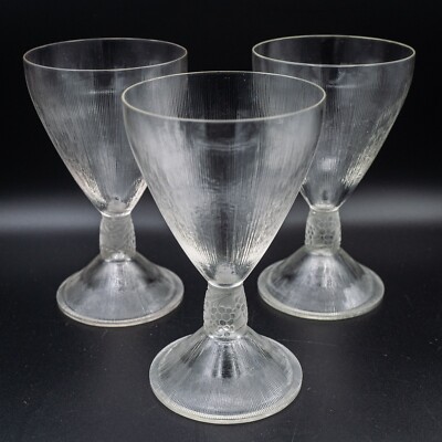 READ R Rene Lalique Vigne Strie Water Goblet Glass 5098 Crystal 5 5/8 ...