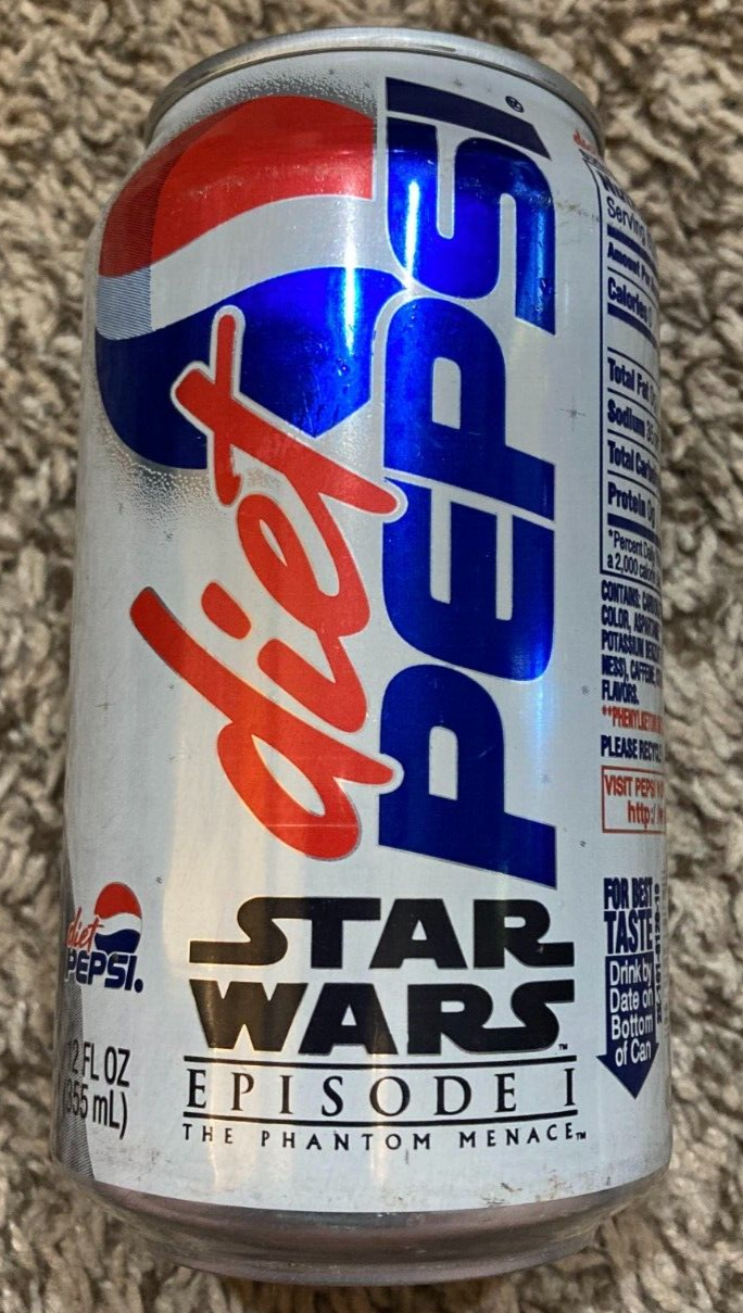 2000 DIET PEPSI STAR WARS EPISODE 1 SHMI SKYWALKER ALUMINUM COLLECTOR'S ...