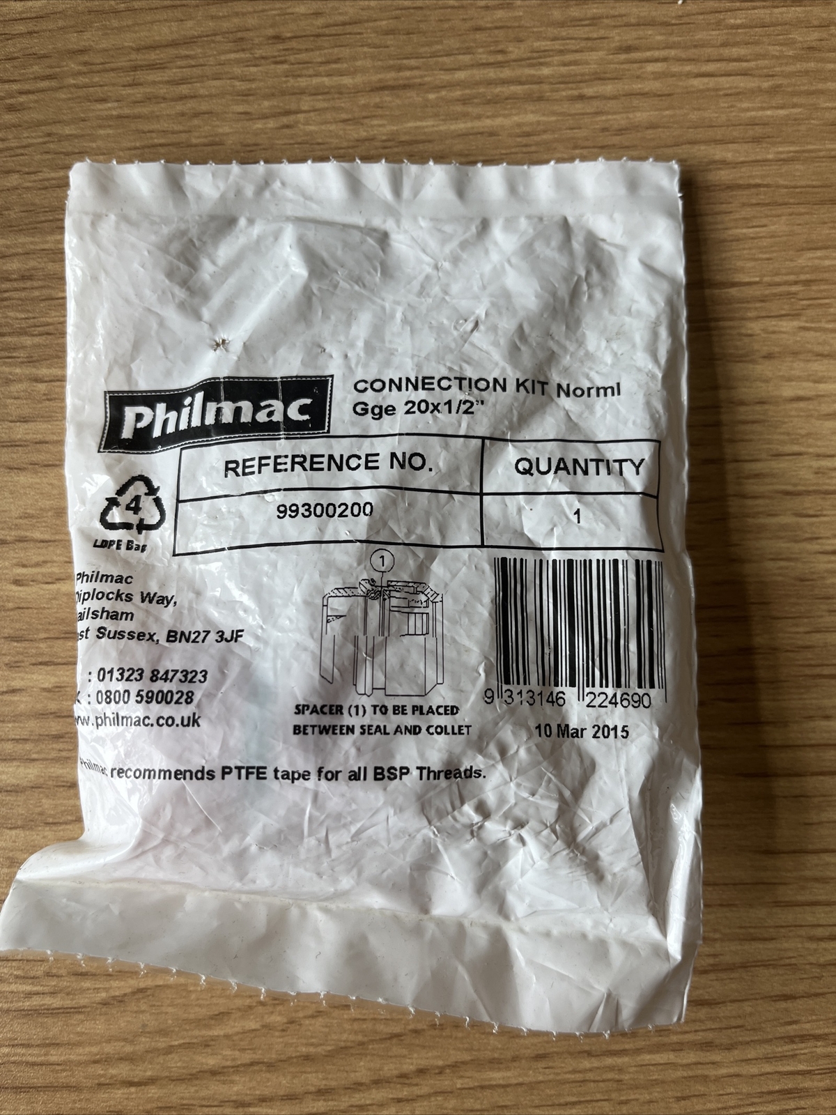 Philmac 99300200 Metric/Imperial Normal Connection Kit ½" Pack of 2 for ...