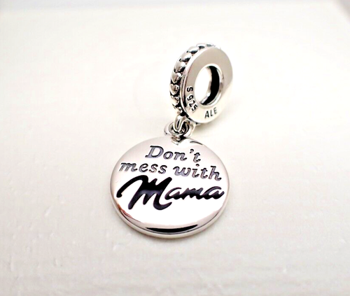 Authentic Pandora #793204C01 Mama Engravable Dangle Charm | eBay
